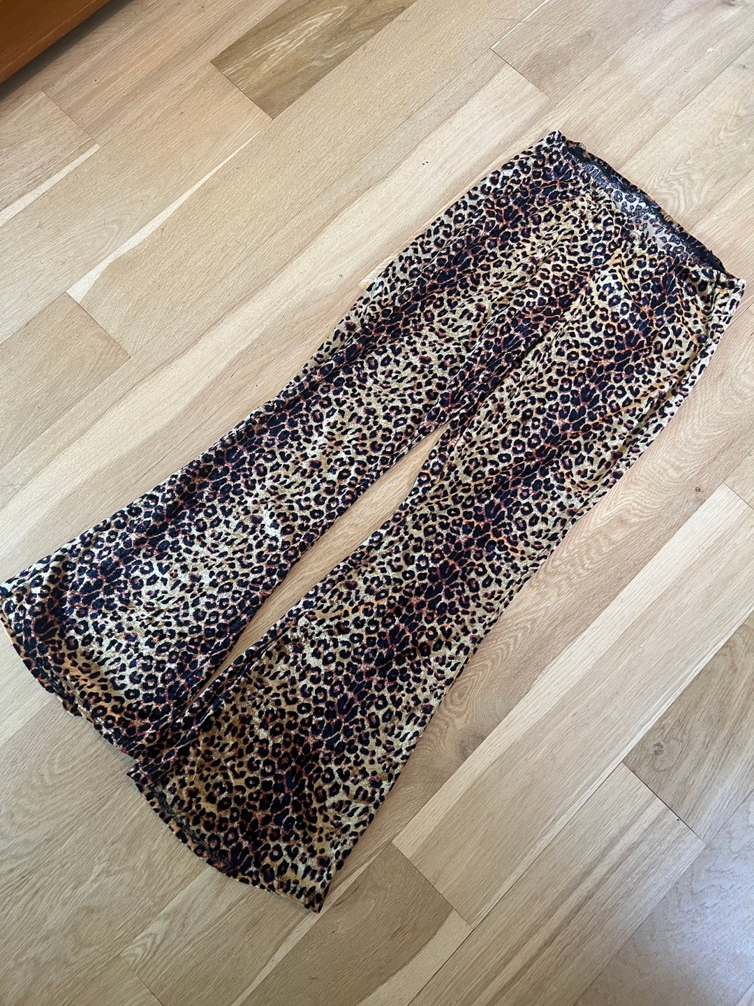 Leopard Print Flares, Leopard Print Trousers. UK 12 - Etsy UK