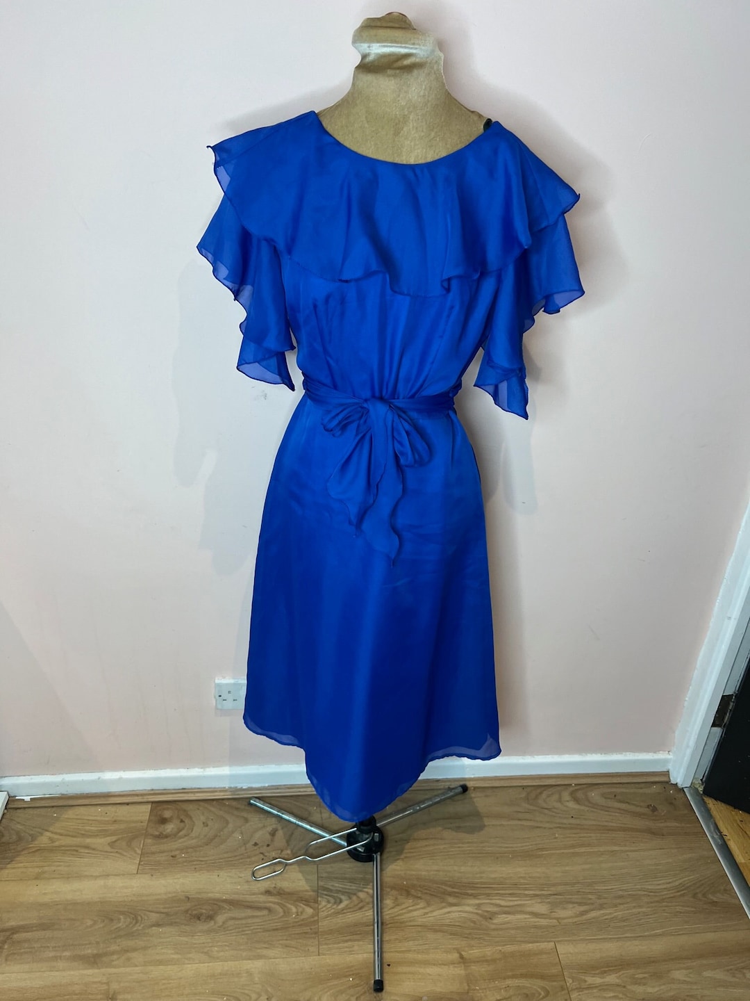 Vintage Blue Floaty Dress With Angel Sleeves. UK 10 - Etsy