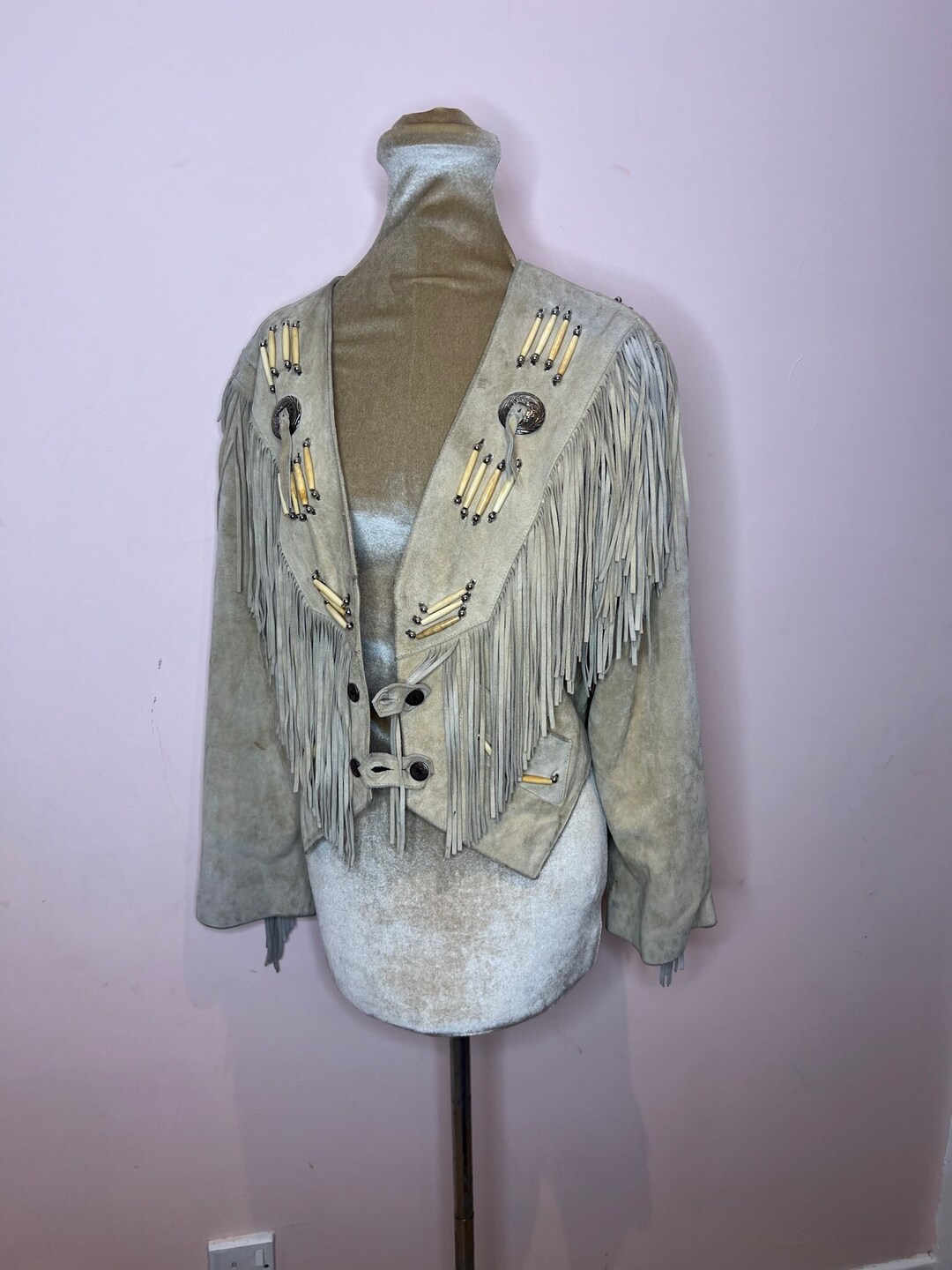 Vintage Fringed Suede Jacket, Native American Style Western Leather ...