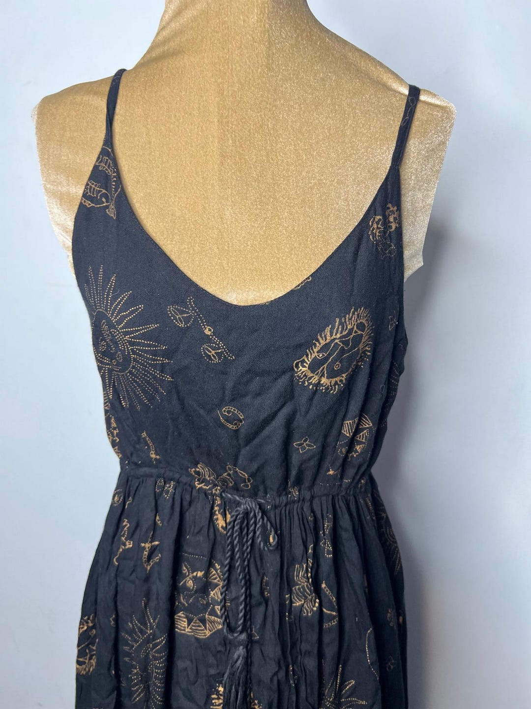 90's Long Astrology Dress, Celestial Stars and Moon Dress, Grunge Dress ...
