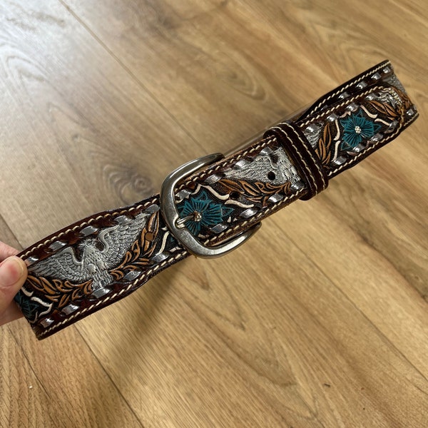 Painted Leather Belt - Etsy
