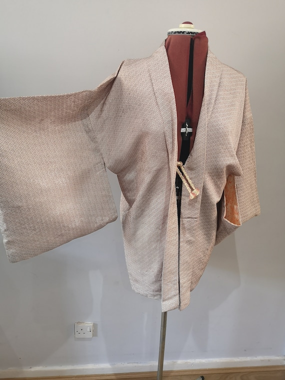 Vintage Japanese Kimomo, short kimono, geometric patt… - Gem