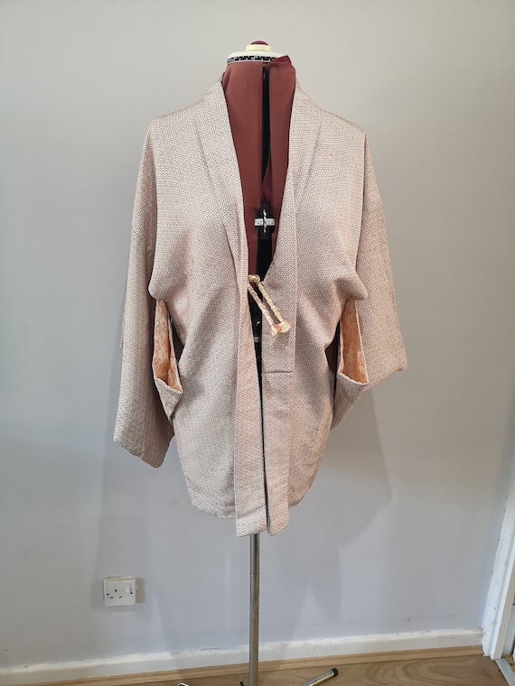 Vintage Japanese Kimomo, short kimono, geometric patt… - Gem