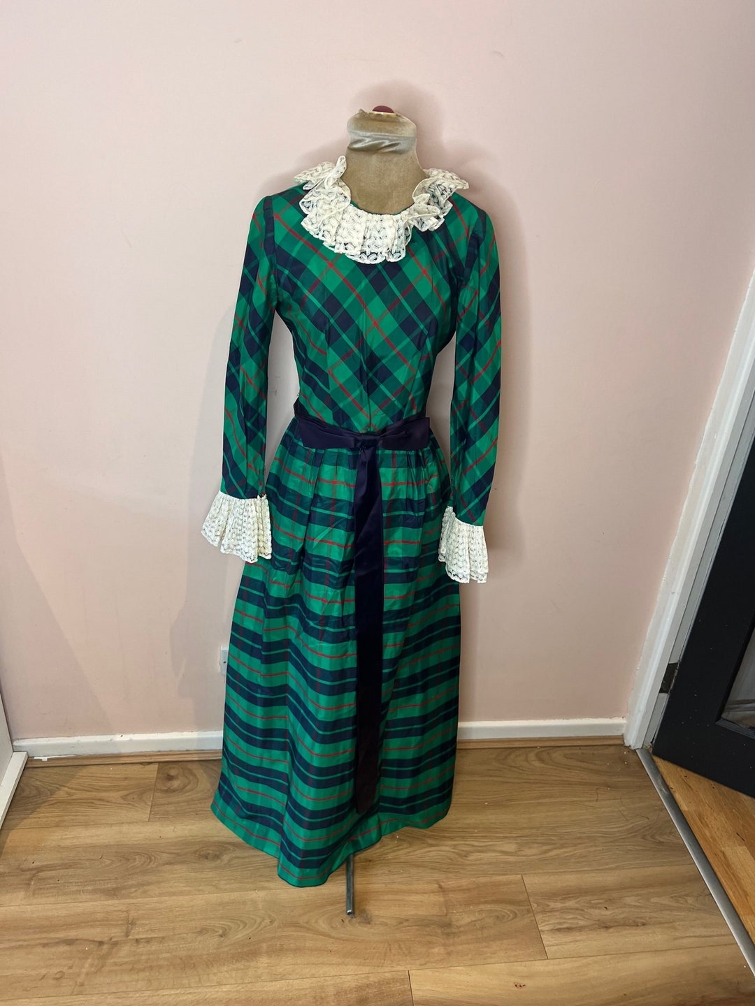 Vintage 1970's Jean Allen Tartan Maxi Dress. UK 8 - 10 - Etsy