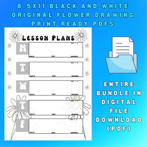 Printable Teacher Planner Bundle: Floral Lesson Plans, To-do Lists (PDF ...