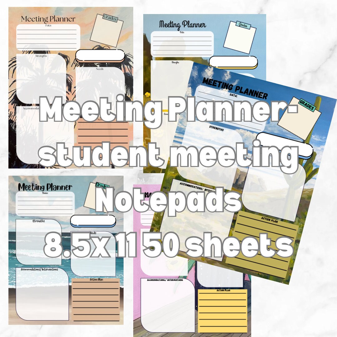 Teacher Resources Meeting Planner Notepad for Mets, Ieps, RED and ...