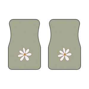 Sage Green Car Floor Mats set, Cute Car Interior Decor, Boho Car ...