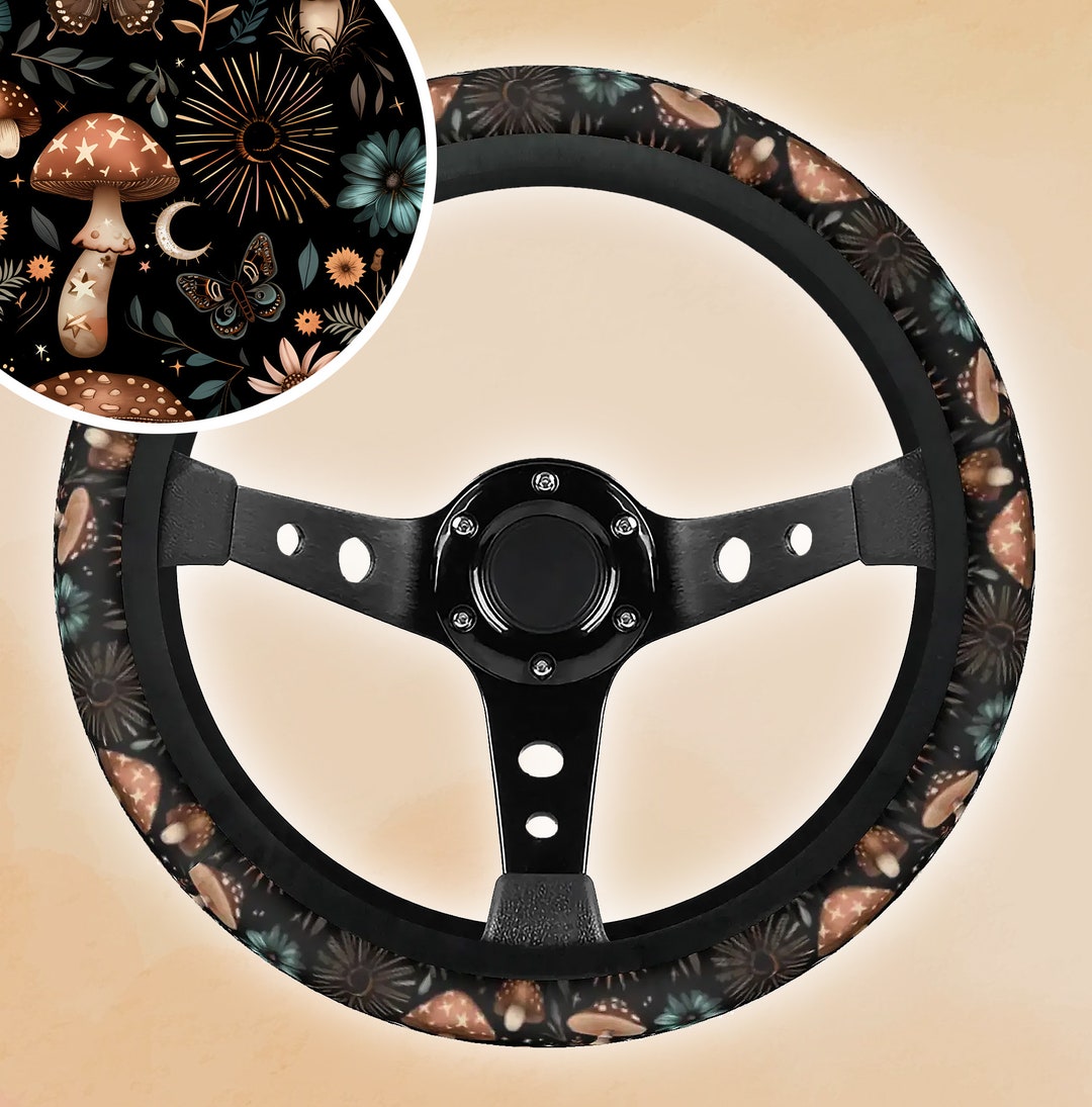 Magical Mushrooms Moons & Moths Car Steering Wheel Cover for Women ...
