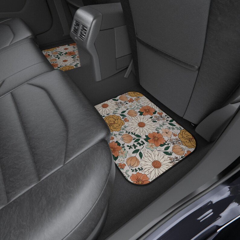 Cute Boho Floral Car Floor Mats for Women set Teen Car - Etsy