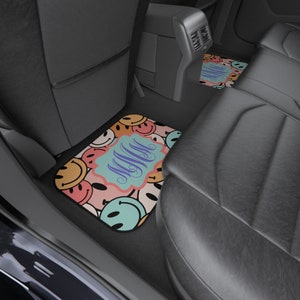 Personalized for Maddy_vintage Smiley Faces_monogram Car Mats, Full Set ...