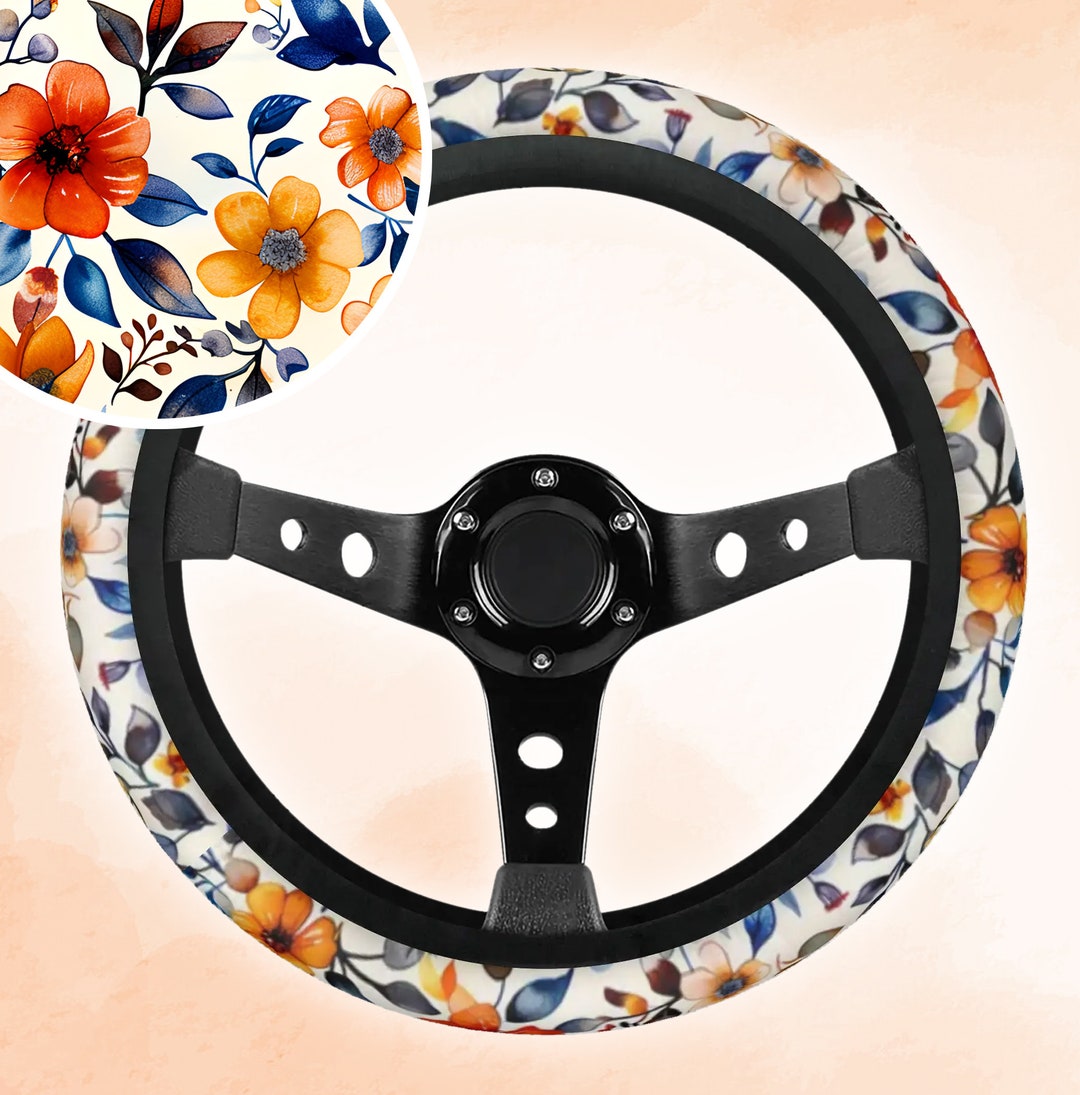 Field of Wildflowers Car Steering Wheel Covers, Cottagecore Car Wheel ...