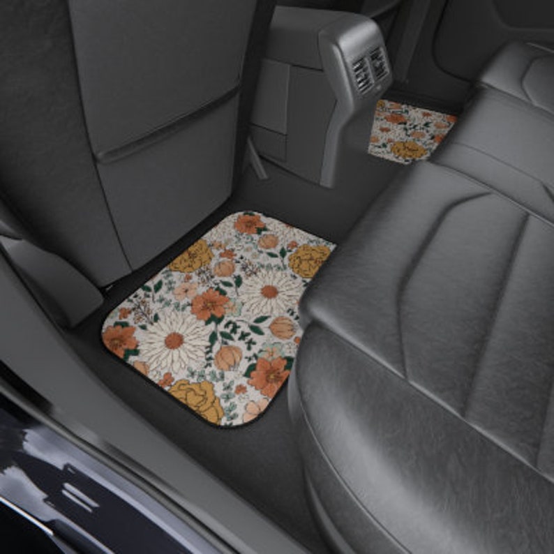 Cute Boho Floral Car Floor Mats for Women set Teen Car - Etsy