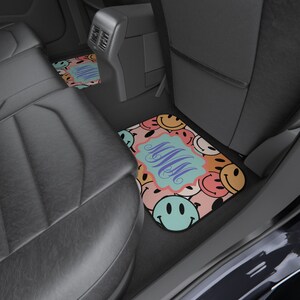 Personalized for Maddy_vintage Smiley Faces_monogram Car Mats, Full Set ...