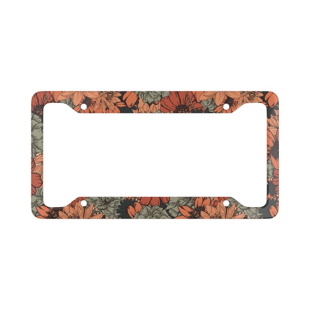 License Plate Frame Boho Floral Interior Car Accessories for - Etsy