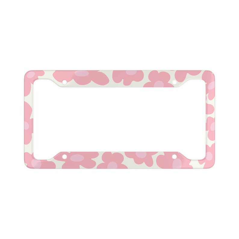 Blush Pink Flower License Plate Frame Cute Cottagecore Decor - Etsy