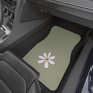 Sage Green Car Floor Mats set, Cute Car Interior Decor, Boho Car ...