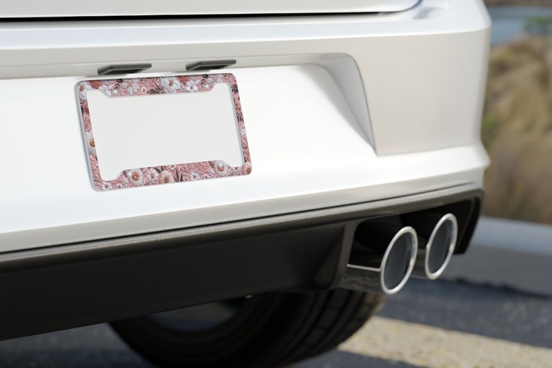 Pink Wildflower License Plate Frame for Vehicle Girl Car - Etsy