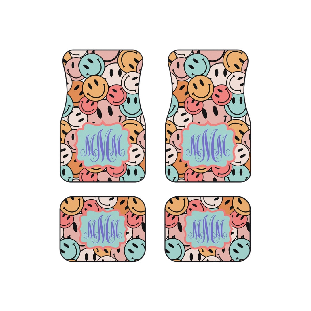 Personalized for Maddy_vintage Smiley Faces_monogram Car Mats, Full Set ...