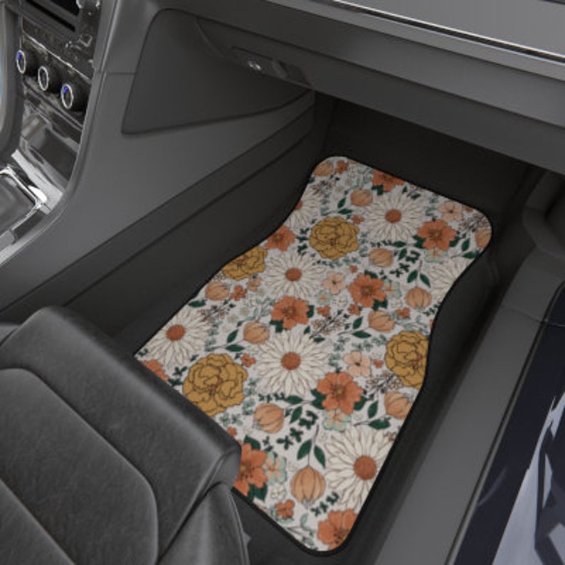 Cute Boho Floral Car Floor Mats for Women set Teen Car - Etsy