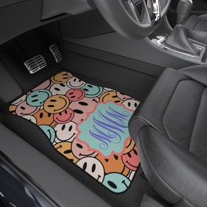 Personalized for Maddy_vintage Smiley Faces_monogram Car Mats, Full Set ...