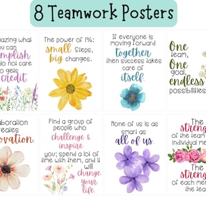 Teamwork Posters, PLC Room, Bulletin Board, Office Decor, Instructional ...
