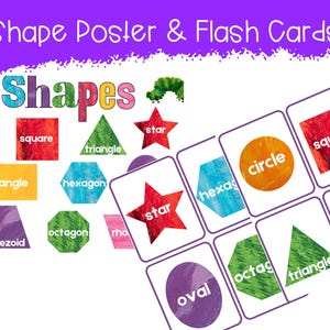 Eric Carle Inspired Classroom Poster Bundle, Numbers, Shapes (digital ...