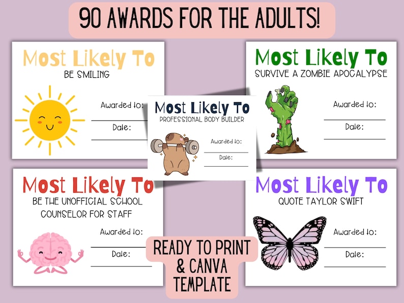 End of Year Teacher Awards | Funny “most Likely To” Teacher Awards ...