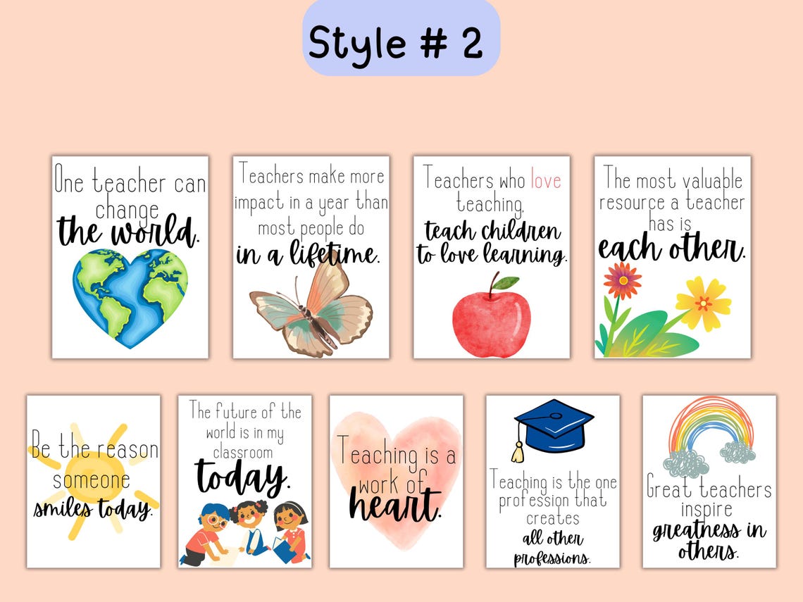 Inspirational Teacher Quote Posters, PLC Room Decor (digital Download ...