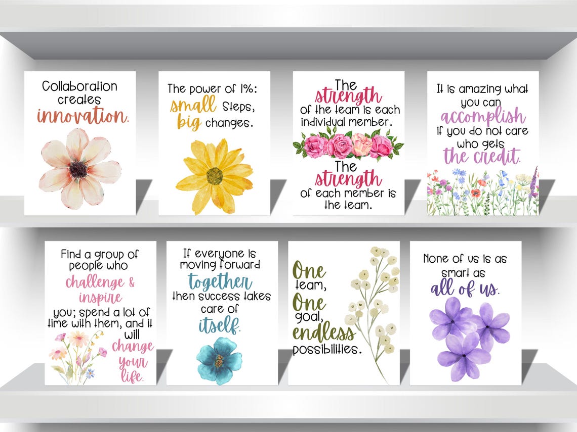 Teamwork Posters, PLC Room, Bulletin Board, Office Decor, Instructional ...