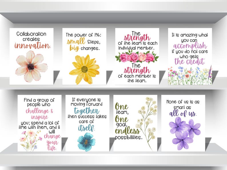 Teamwork Posters, PLC Room, Bulletin Board, Office Decor, Instructional ...