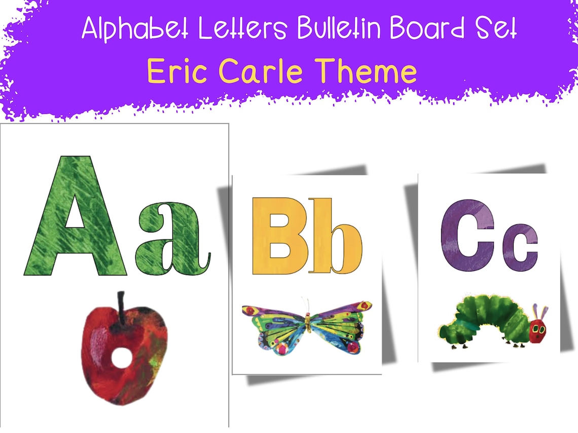 Eric Carle Inspired Classroom Poster Bundle, Numbers, Shapes (digital ...