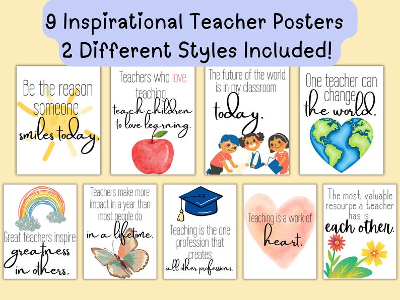 Inspirational Teacher Quote Posters, PLC Room Decor (digital Download ...