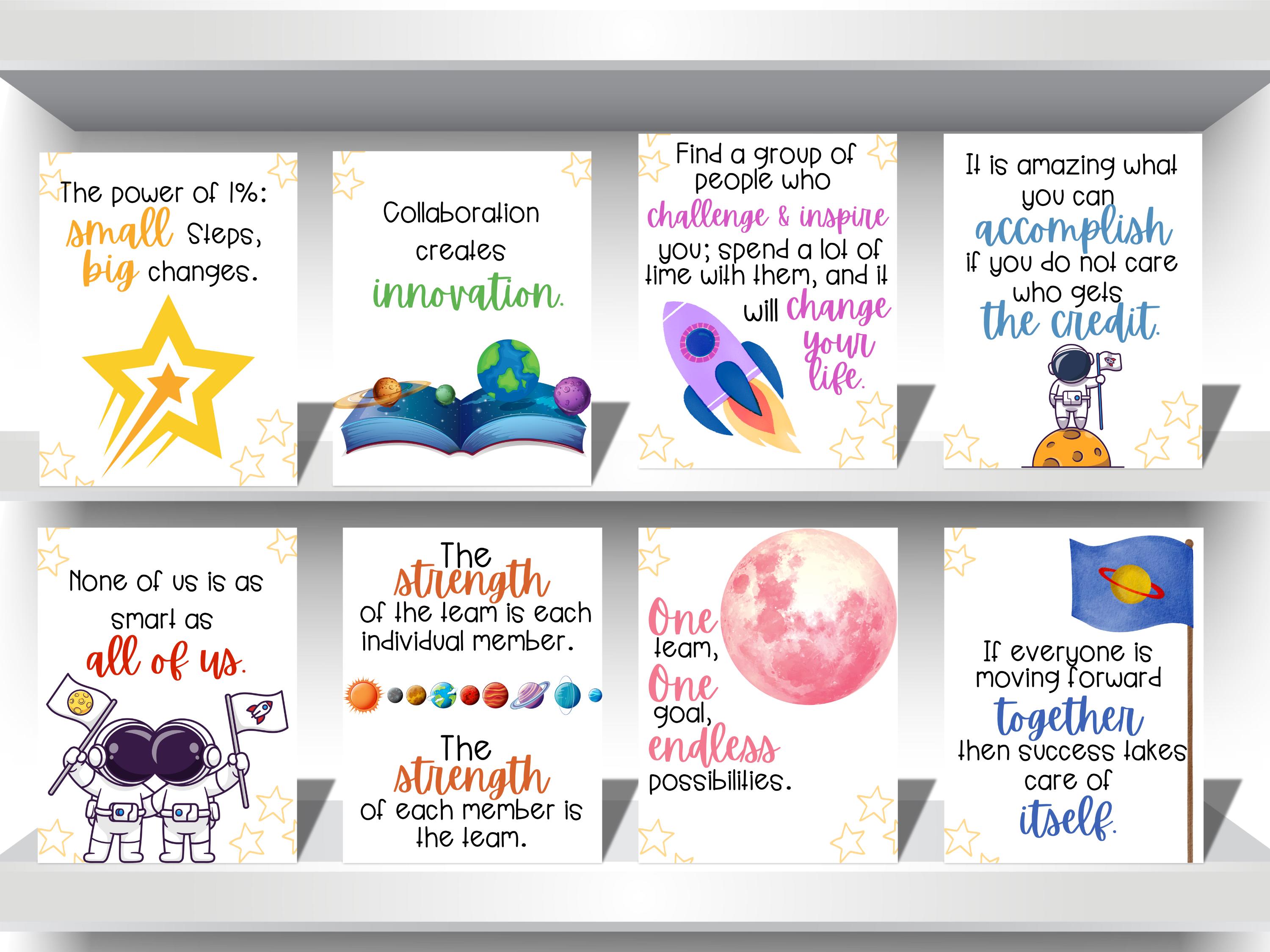 Teamwork Posters, PLC Room, Bulletin Board, Space Theme, Office Decor ...
