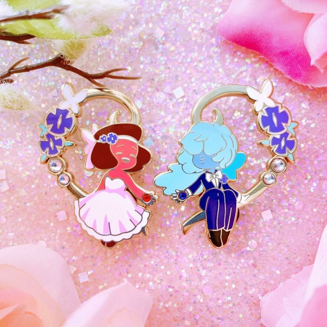 Ruby & Sapphire Wedding Enamel Pins - Etsy