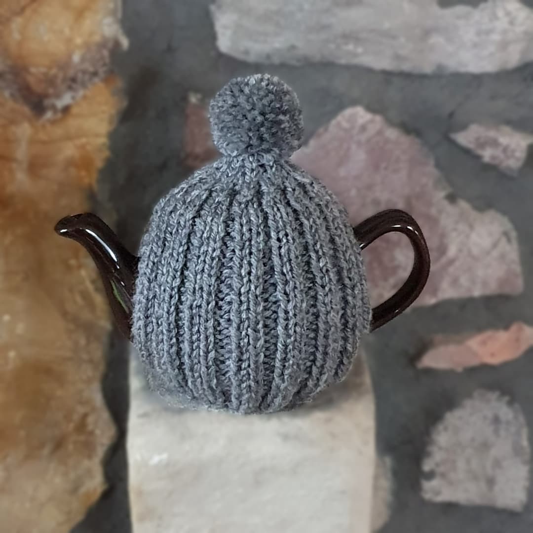 Small Tea Cosy, for Small Size, 2 Cup, 450mls Tea Pot, Mid Grey, Round ...