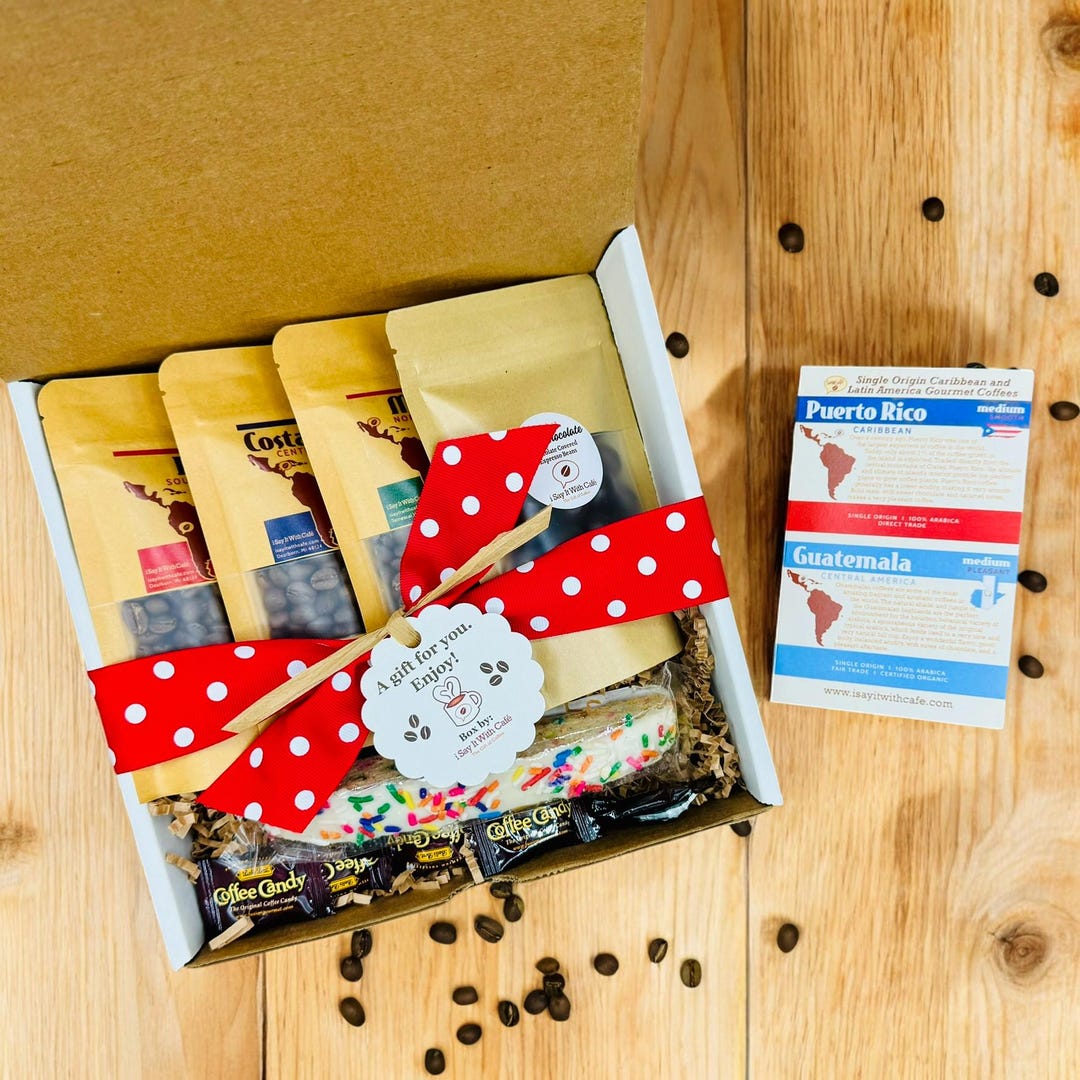 Coffee Sampler Gift Box: Single-origin Coffees & Treats - Etsy