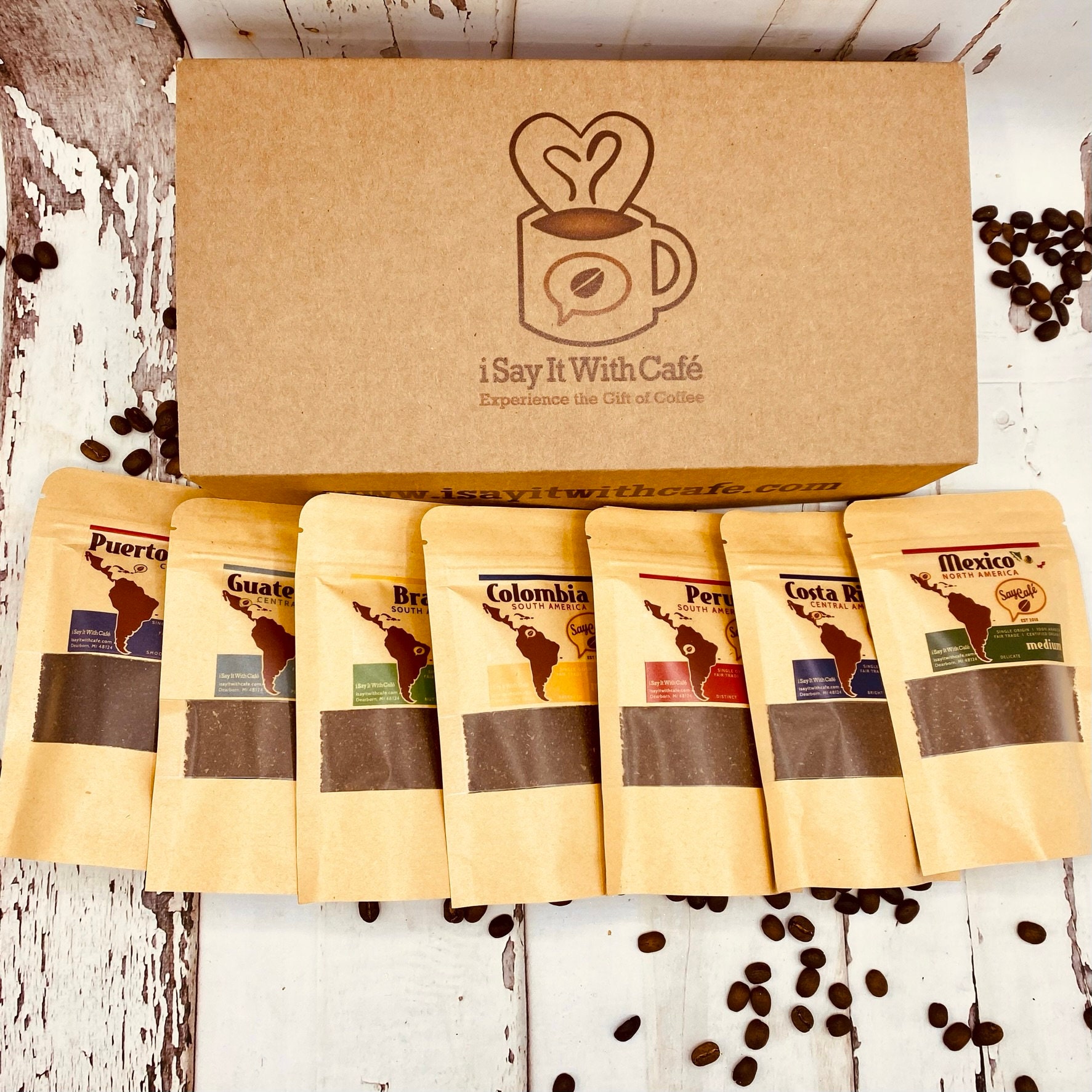 Coffee Sampler Box Seven Days of Coffee Coffee Gift Box - Etsy