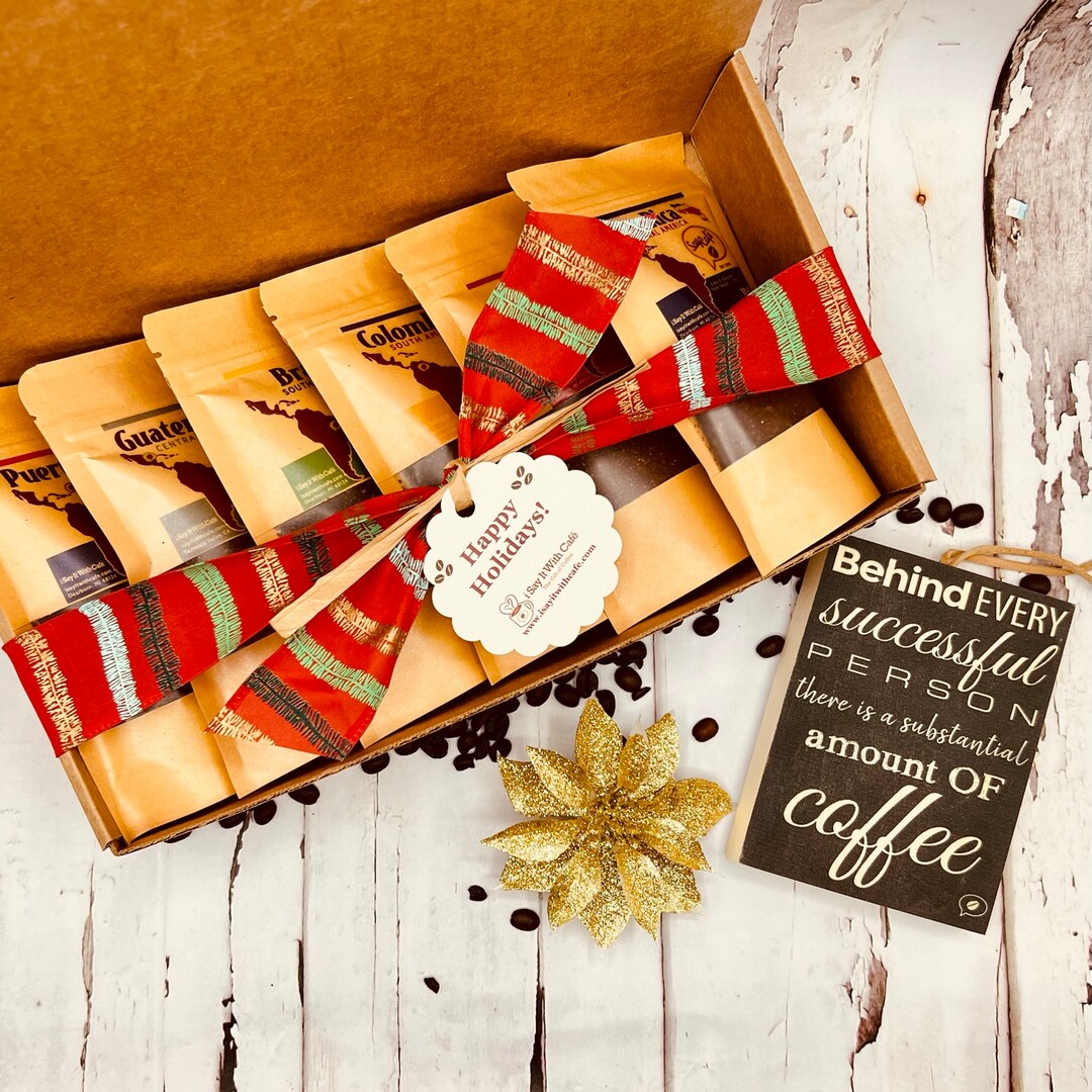 Coffee Sampler Box With Coffee Quote Sign Coffee Lovers Gift - Etsy