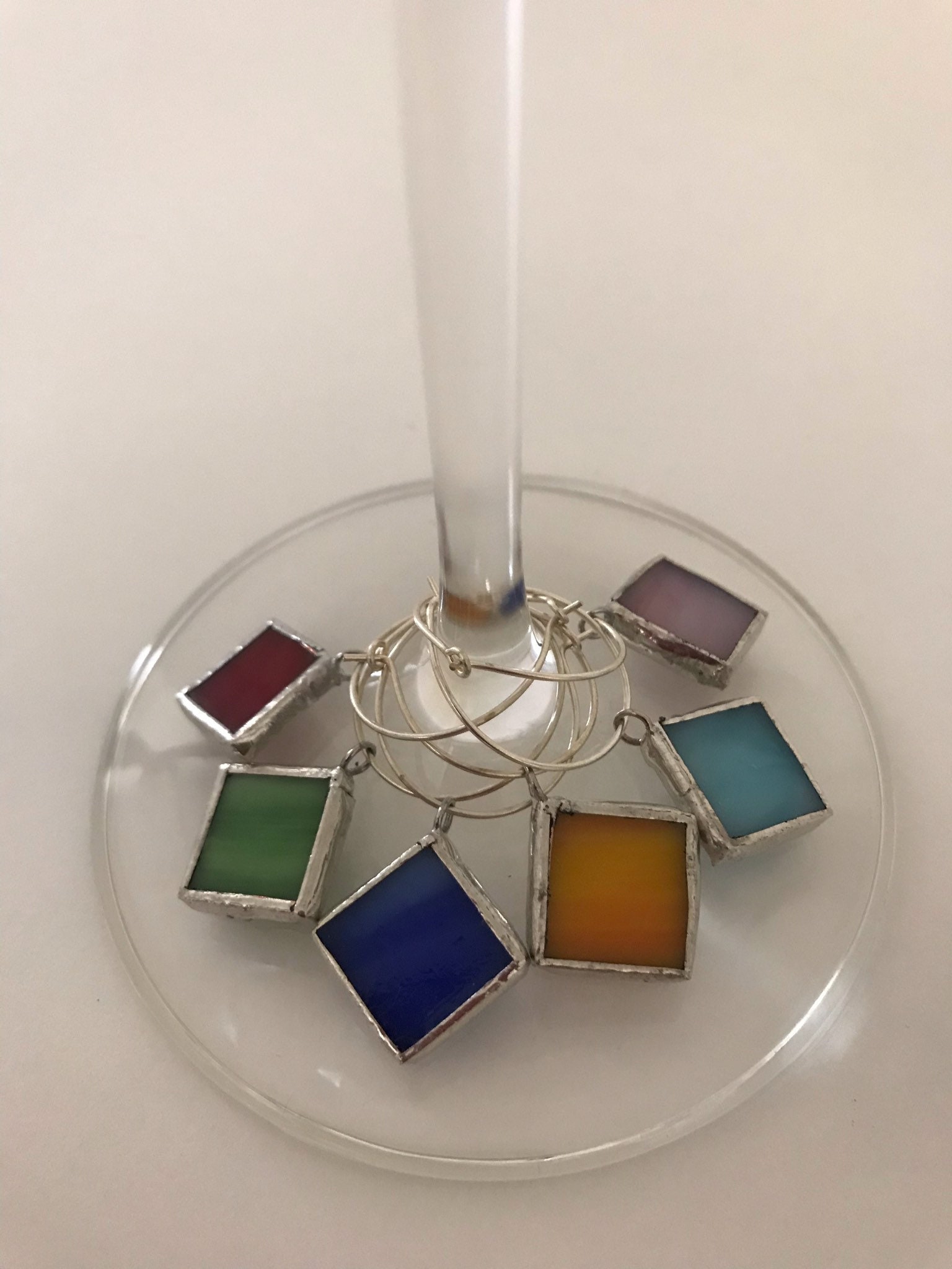 Stained Glass Wine Charms - Etsy