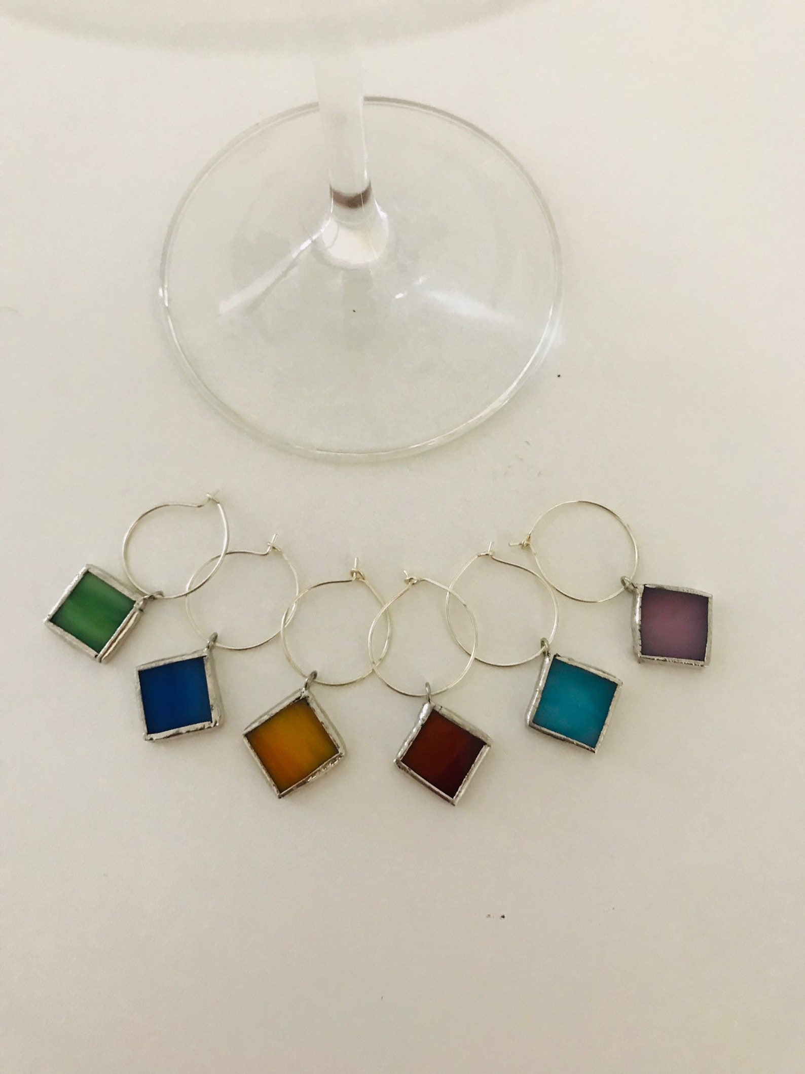Stained Glass Wine Charms - Etsy