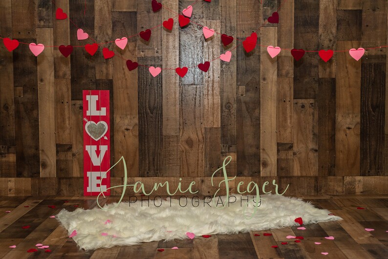 INSTANT DOWNLOAD - Rustic Valentines Hearts Digital Backdrop - Digital ...