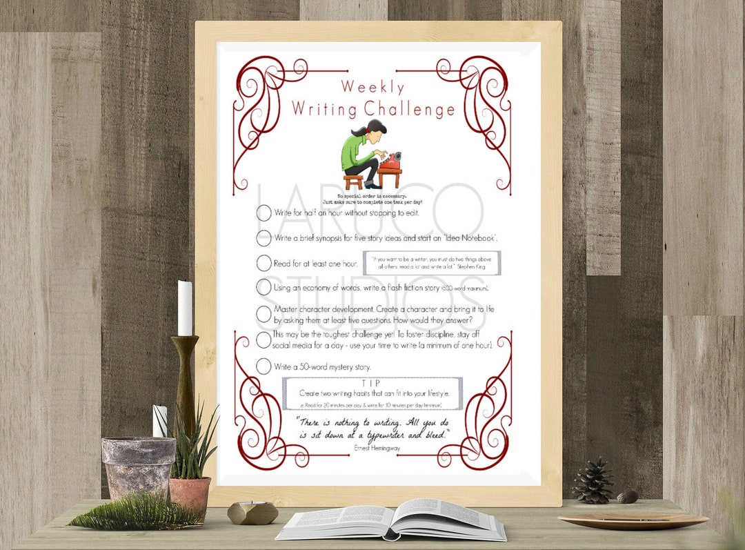 Writing Challenge ǀ Writers Word Tracker ǀ Instant Download ǀ Editable ...