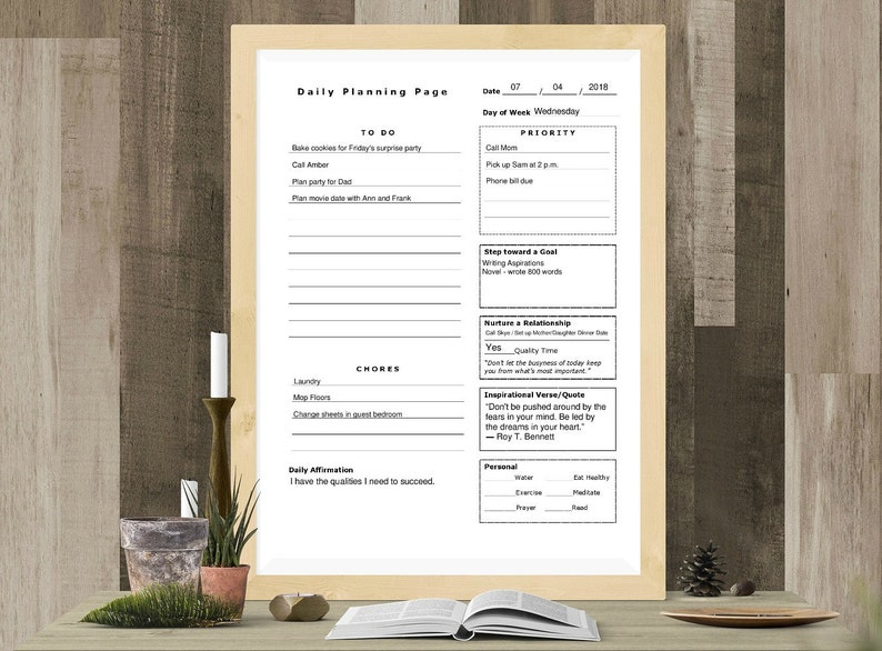 EDITABLE Daily Planning Page ǀ Printable CALENDAR ǀ Instant - Etsy