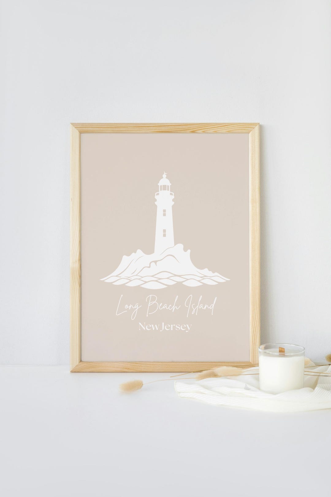 Long Beach Island Lighthouse Print | Coastal Wall Poster | Beach Dorm ...
