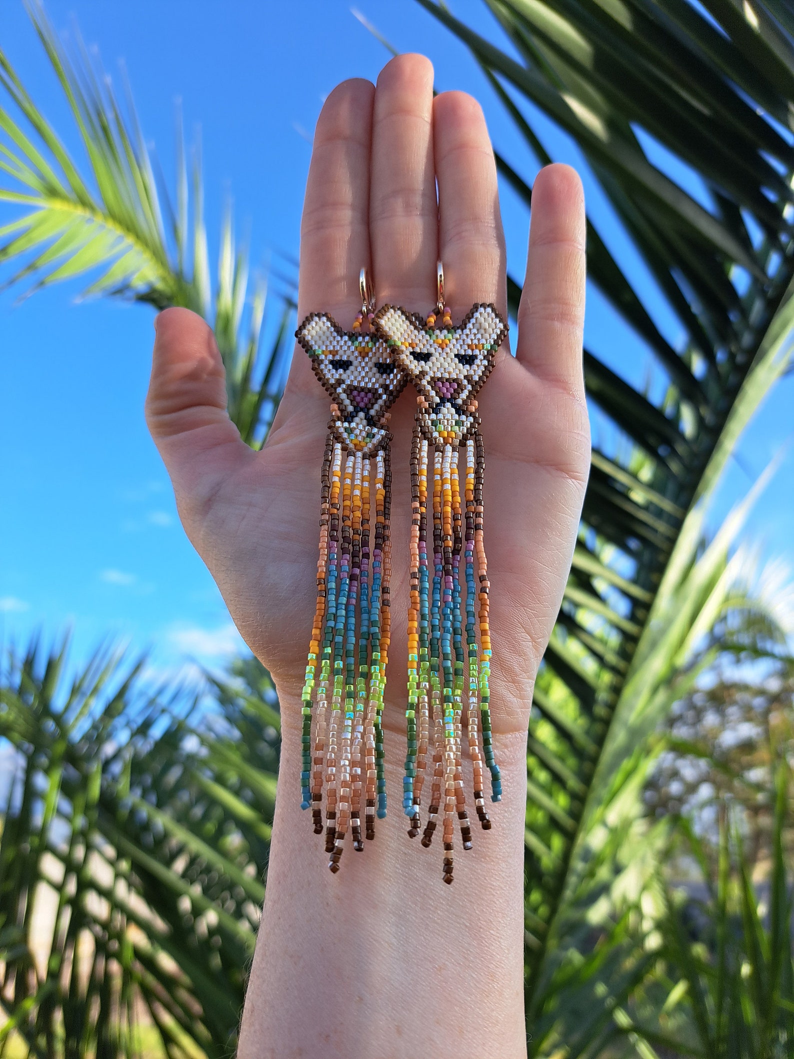 Puma Beaded Earring Jaguar Jewelry Mountain Lion Beaded Earring Puma ...