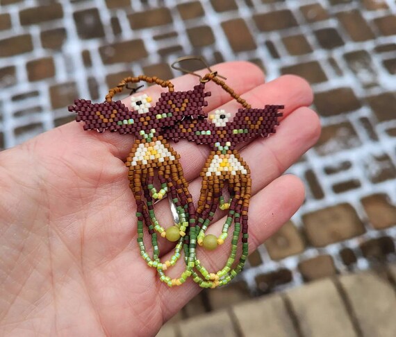 Beaded Eagle Earrings
