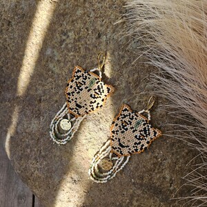 Jaguar Beaded Earring Jaguar Jewelry Beaded Puma Earring Tiger Bead ...