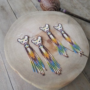 Puma Beaded Earring Jaguar Jewelry Mountain Lion Beaded Earring Puma ...