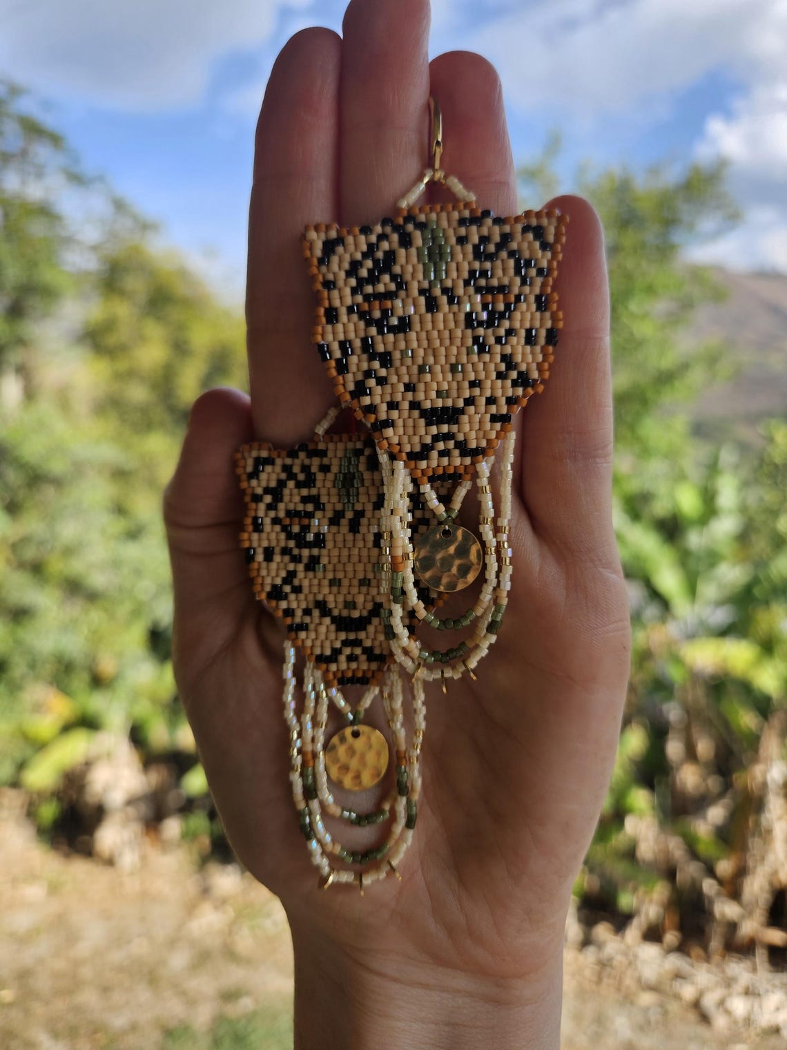 Jaguar Beaded Earring Jaguar Jewelry Beaded Puma Earring Tiger Bead ...