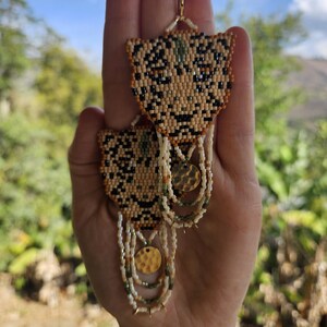 Jaguar Beaded Earring Jaguar Jewelry Beaded Puma Earring Tiger Bead ...